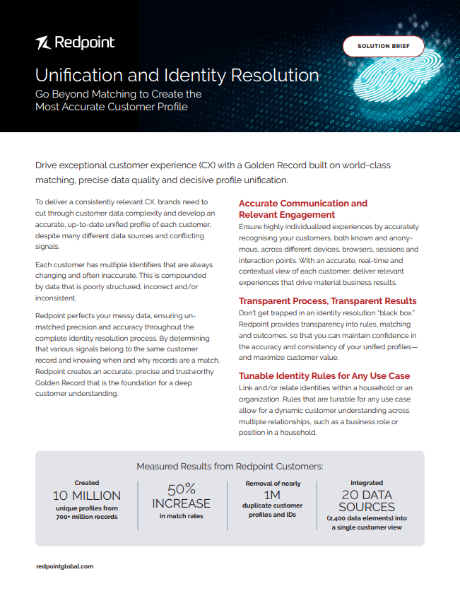 Unification and Identity Resolution - Redpoint Global